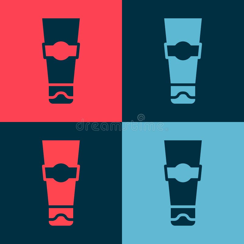 Pop Art Tube of Toothpaste Icon Isolated on Color Background. Vector ...