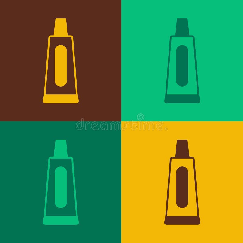 Pop Art Tube of Toothpaste Icon Isolated on Color Background. Vector ...