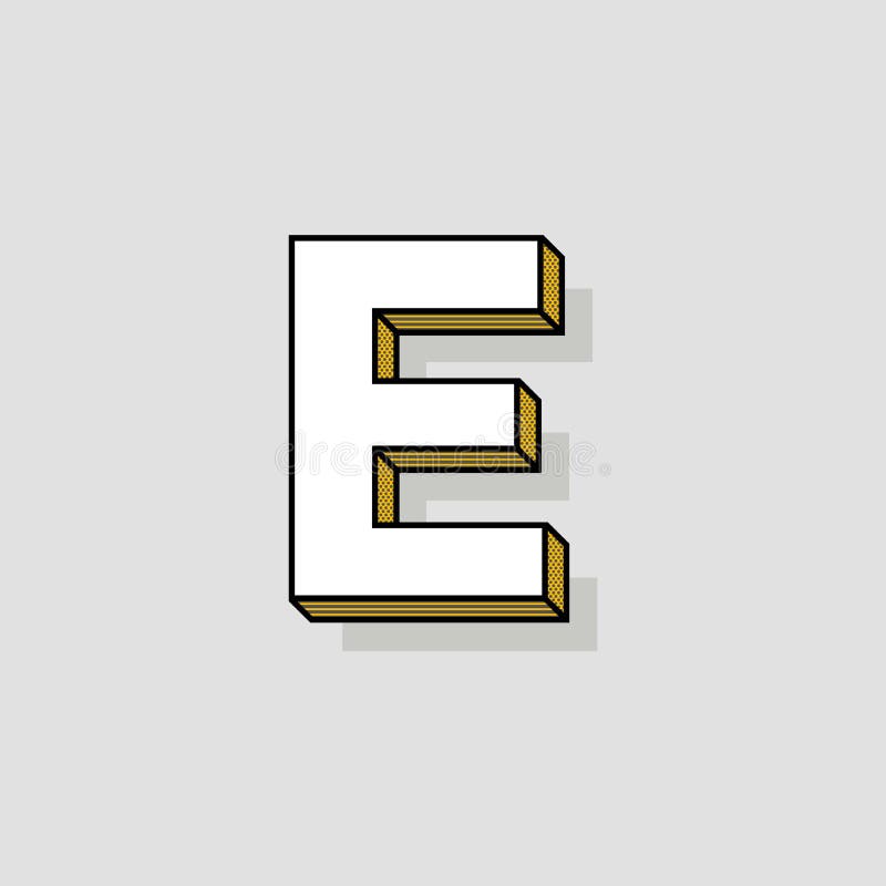 Pop Art Vector Logo Letter E Stock Vector - Illustration of icon ...