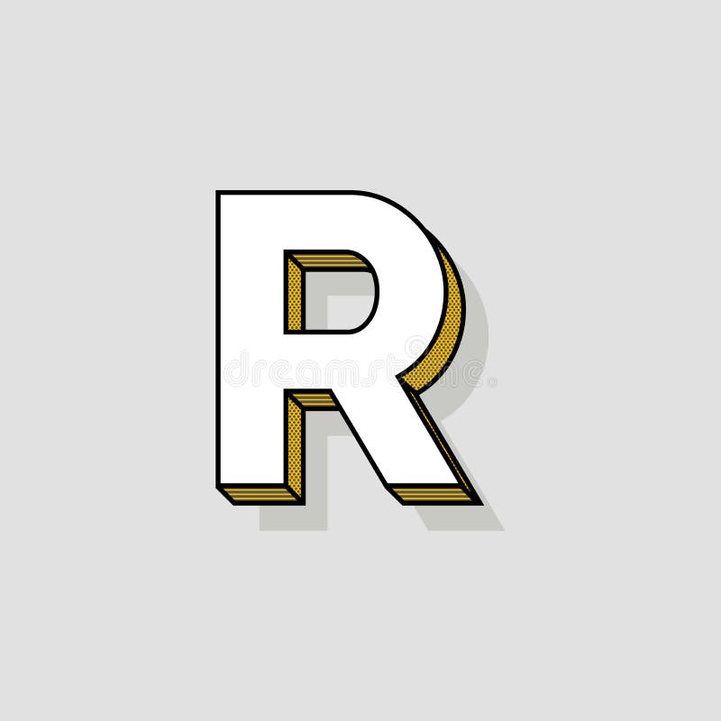 Pop Art Vector Logo Letter R Stock Vector Illustration Of Isolated Shadow 123365563