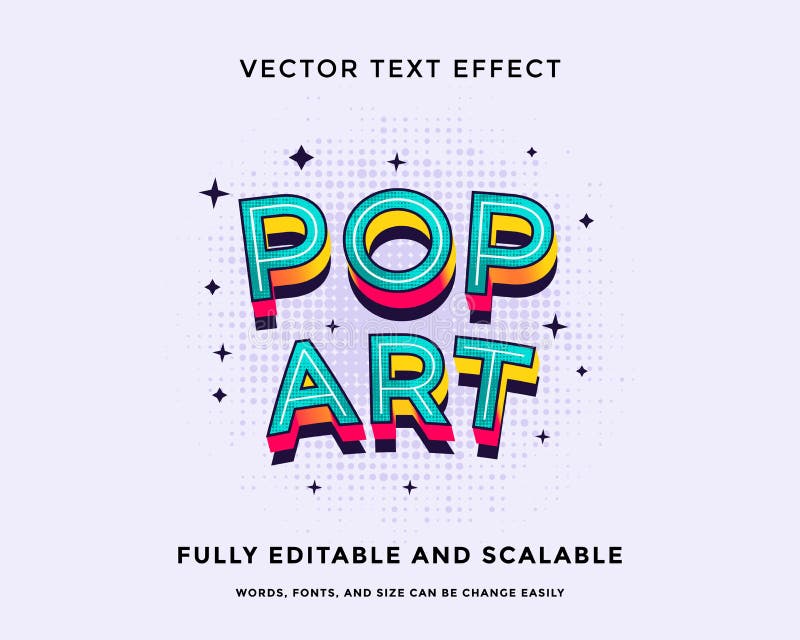 Pop Art Vector Text Effect Editable Stock Vector - Illustration of ...