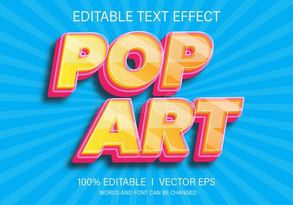 Pop Art Vector Text Effect with Modern Style Design Stock Vector ...