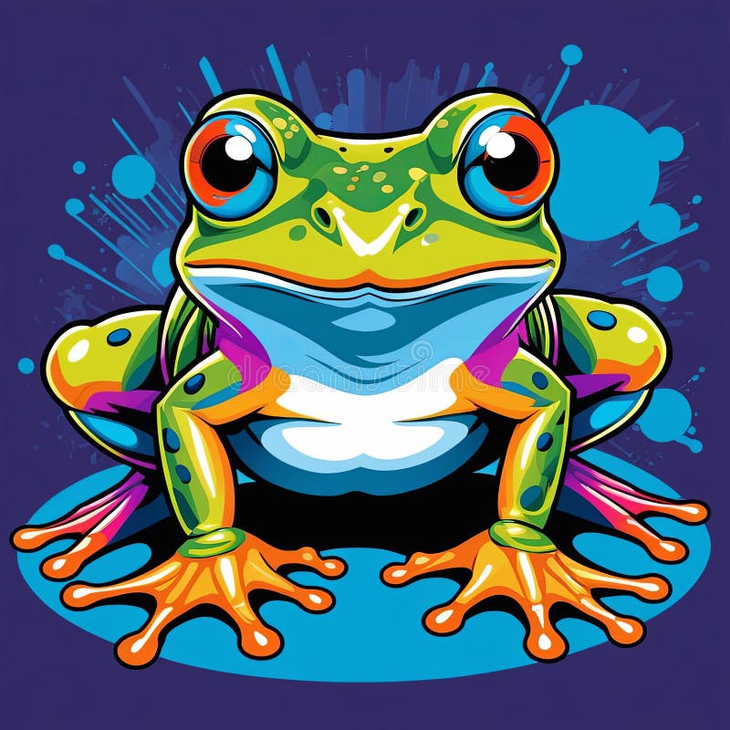 Pop Art Vibe, a frog stock illustration. Illustration of nature - 329743906