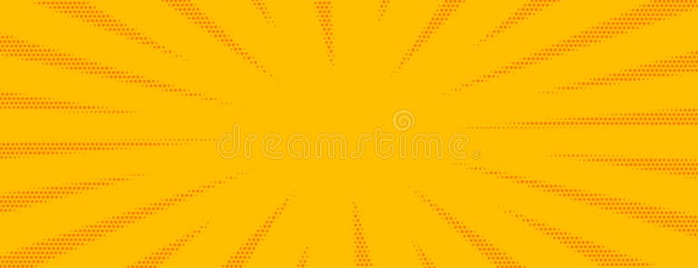 Pop Art Vintage Comic Yellow Banner with Rays of Expression Stock ...