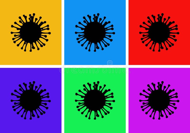 Pop Art Virus Symbol in Vibrant Multicolor Grid Stock Vector ...