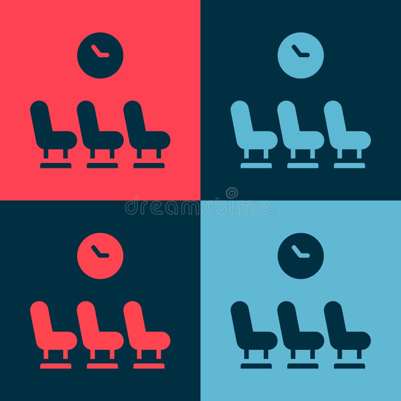 Pop Art Waiting Room Icon Isolated on Color Background. Vector Stock ...