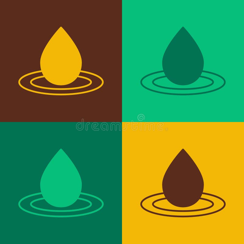 Pop Art Water Drop Icon Isolated on Color Background. Vector Stock ...