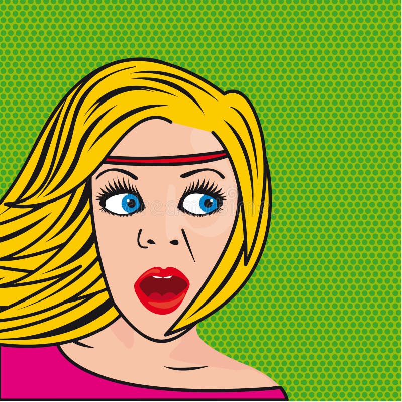 Pop art woman stock illustration. Illustration of lips - 23249458