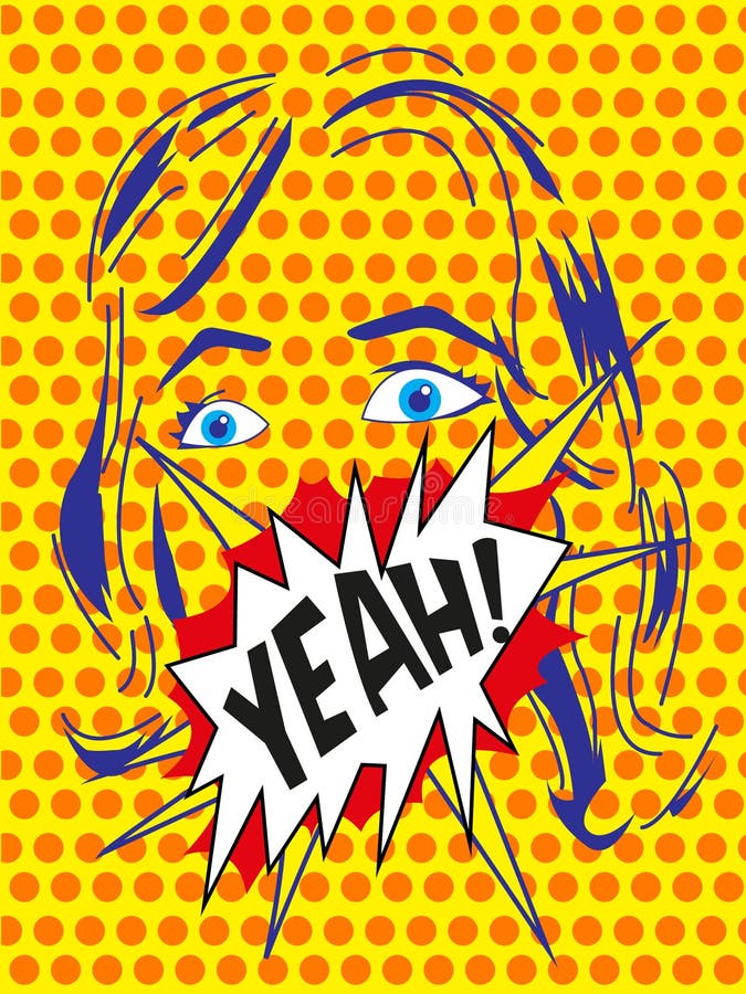 Pop art yeah! stock illustration. Illustration of primary - 36041993