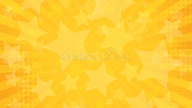 Pop Art Yellow Comics Book Cover. Cartoon Retro Pattern with Stars ...