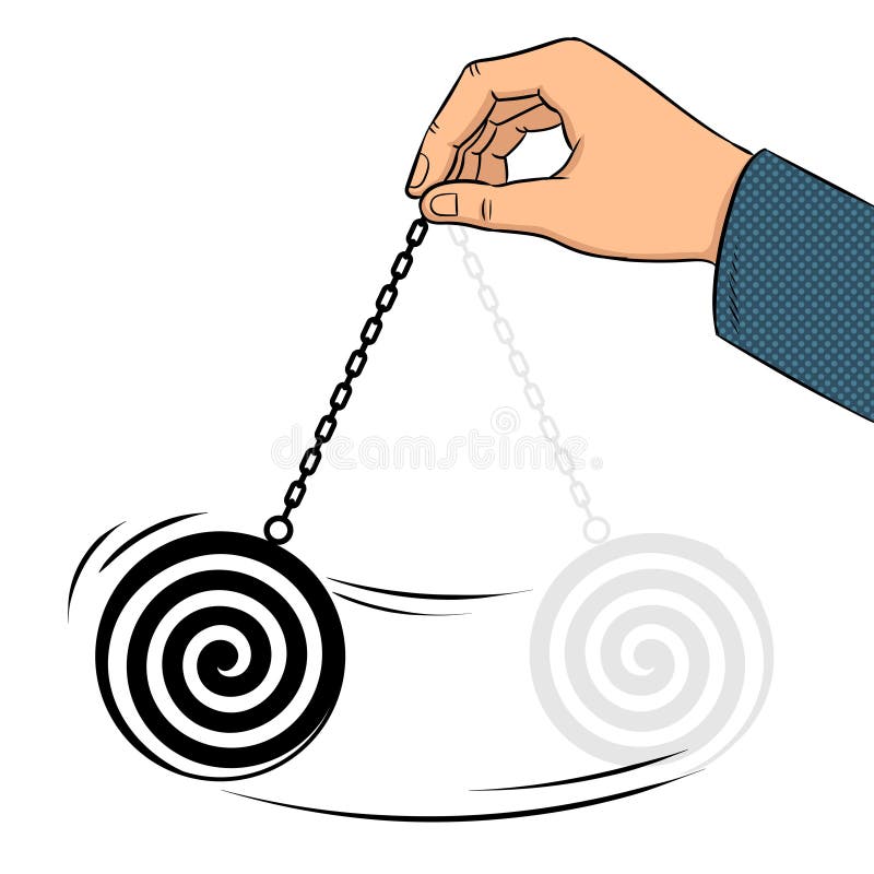 Hypnose-Pendel in Der Hand, Pop-Art-Vektor Vektor Abbildung ...