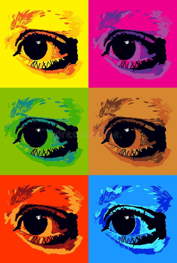 Pop-artogen vector illustratie. Illustration of sticker - 45119855