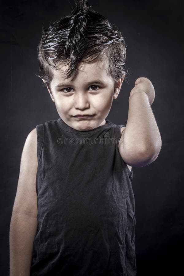 Rock, Child Rocker Dress and Funny Expressions Crested Stock Photo ...