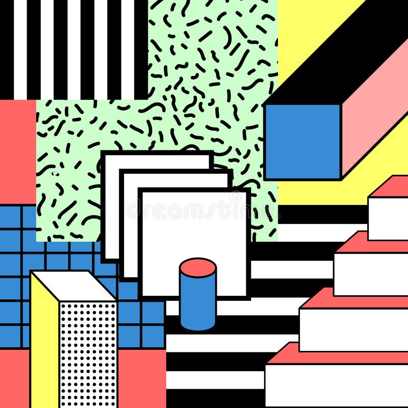 Pop Colorful Geometric Stylish Background Vector Graphic Illustration ...