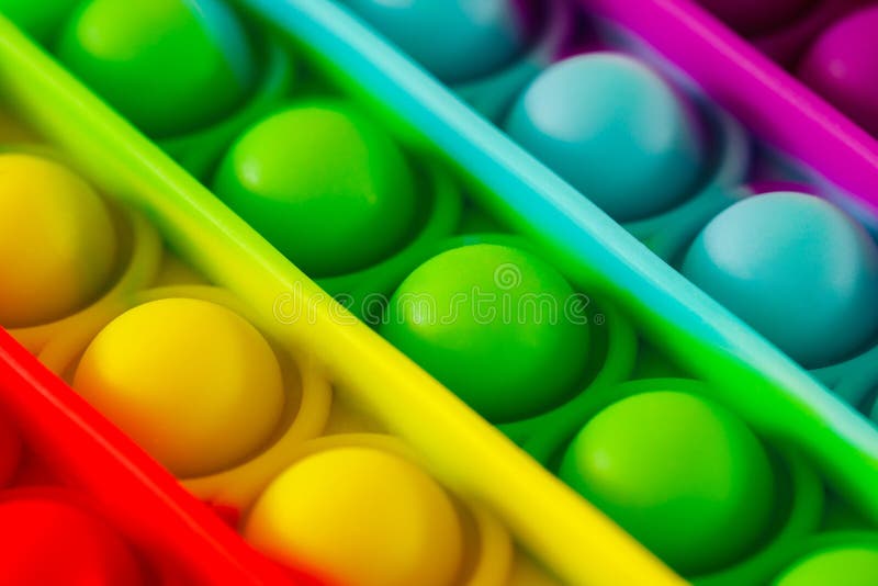 Pop it, Convex Hemispheres of Different Colors, Close-up Macro View ...