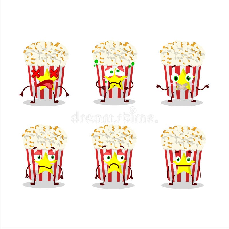 Pop Corn Cartoon Character with Nope Expression Stock Vector ...