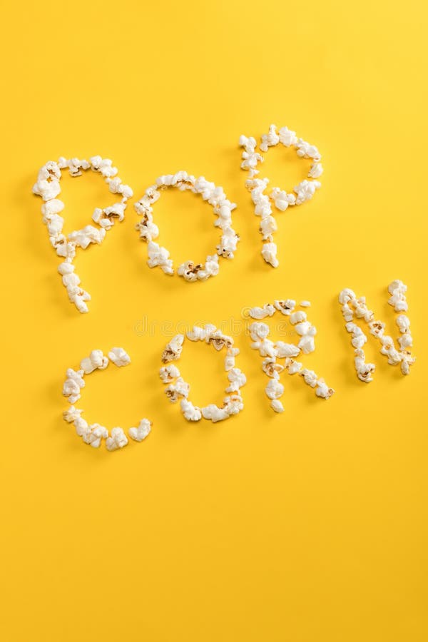 Top View Popcorn Lettering Made Popcorn Kernels Stock Photos - Free ...