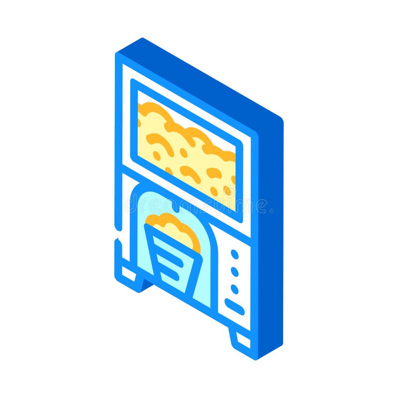 Pop Corn Machine Isometric Icon Vector Illustration Stock Vector ...