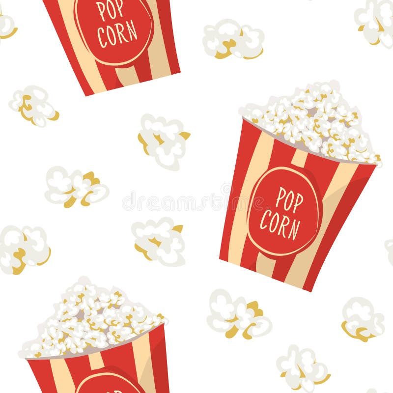 Popcorn Seamless Tile Background Stock Illustrations – 245 Popcorn ...