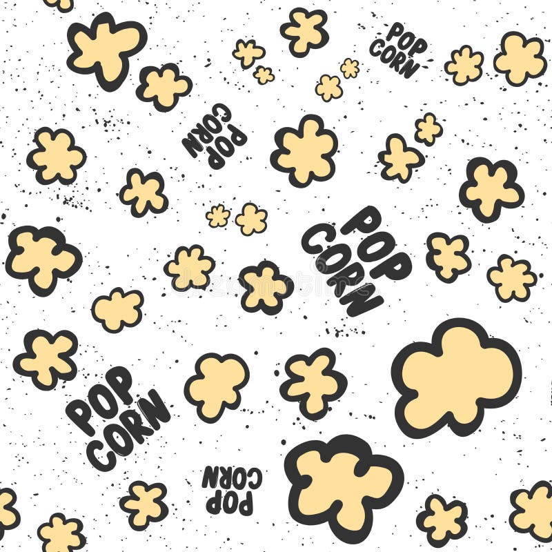 Pop Corn. Retro Pattern for Print Design. Cartoon Vector Illustration ...