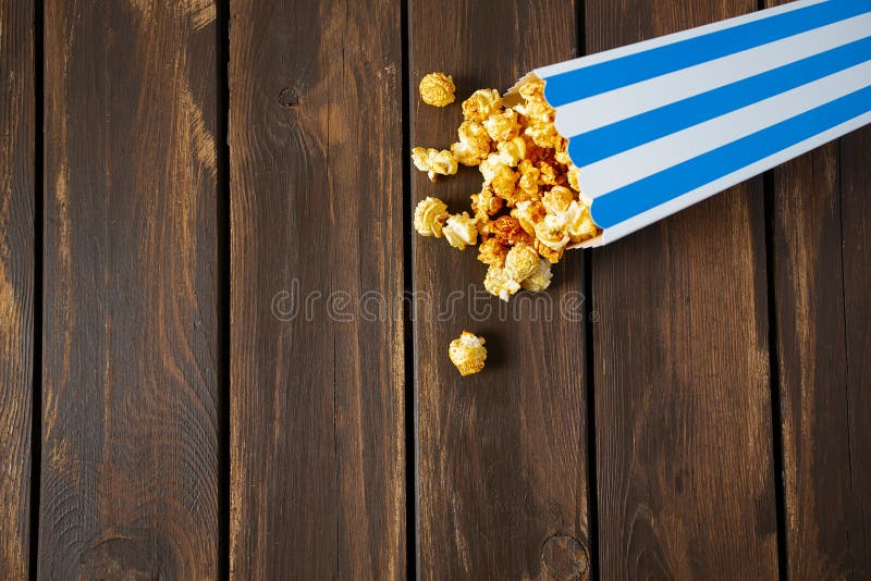 Pop Corn in a Striped Paper Box Stock Photo - Image of cardboard ...