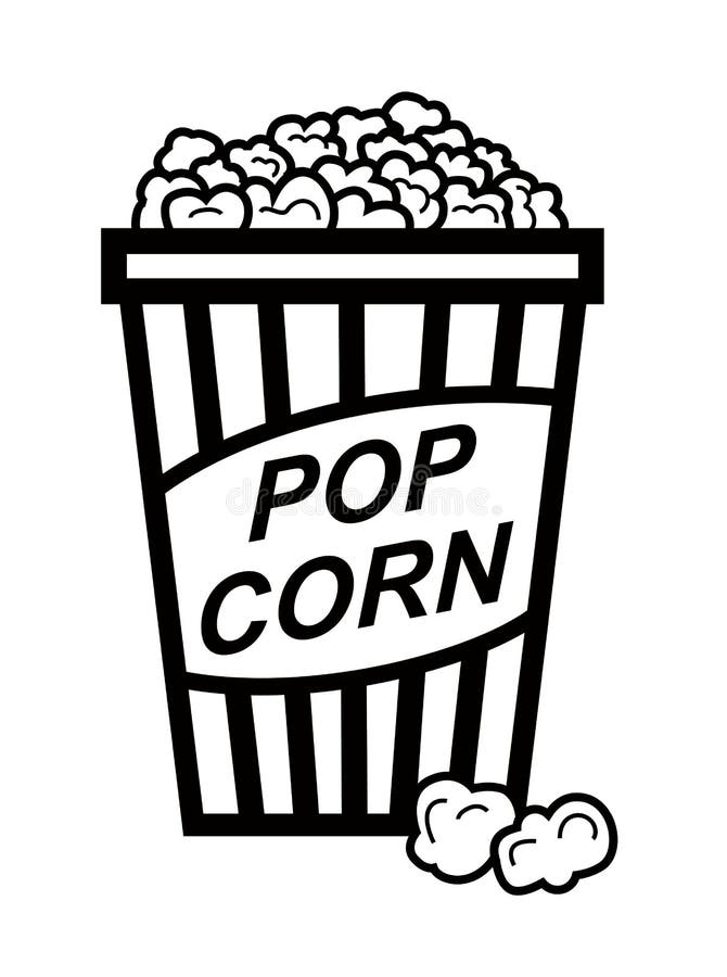 Popcorn Clipart Black White Stock Illustrations – 297 Popcorn Clipart ...