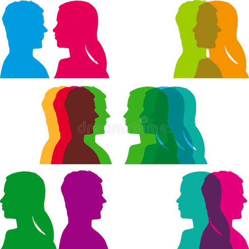 Pop couple heads stock vector. Illustration of shape - 27761679