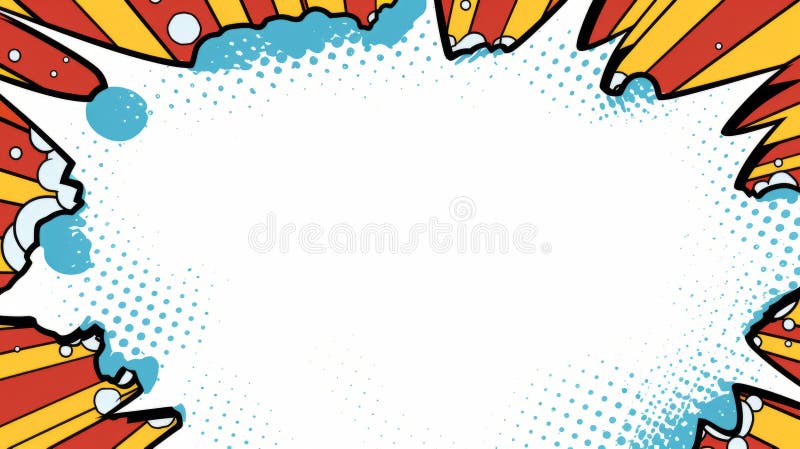 Pop Culture Explosion: Comic Graphic Background with Decorative Borders ...
