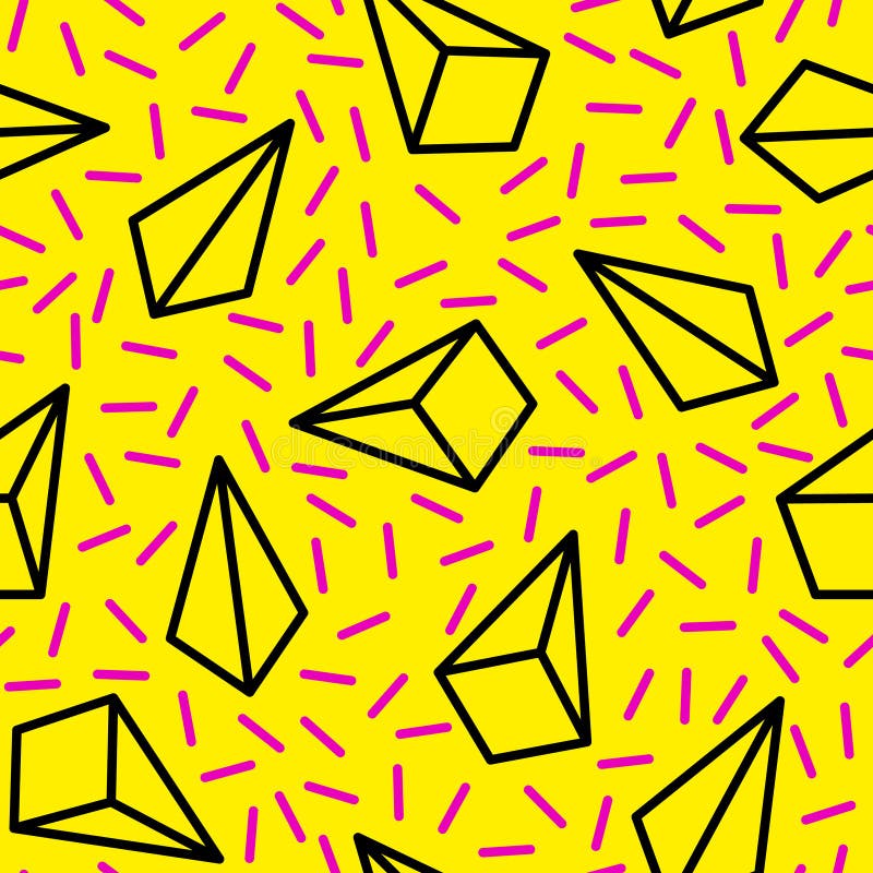 Pop Culture Nineties Seamless Pattern Background. Vector Stock Vector ...