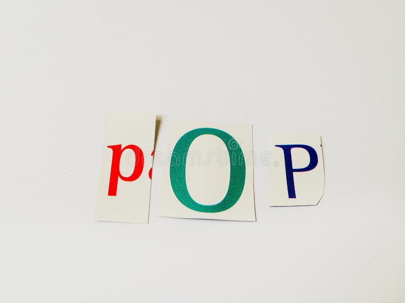 Pop - Cutout Words Collage of Mixed Magazine Letters with White ...