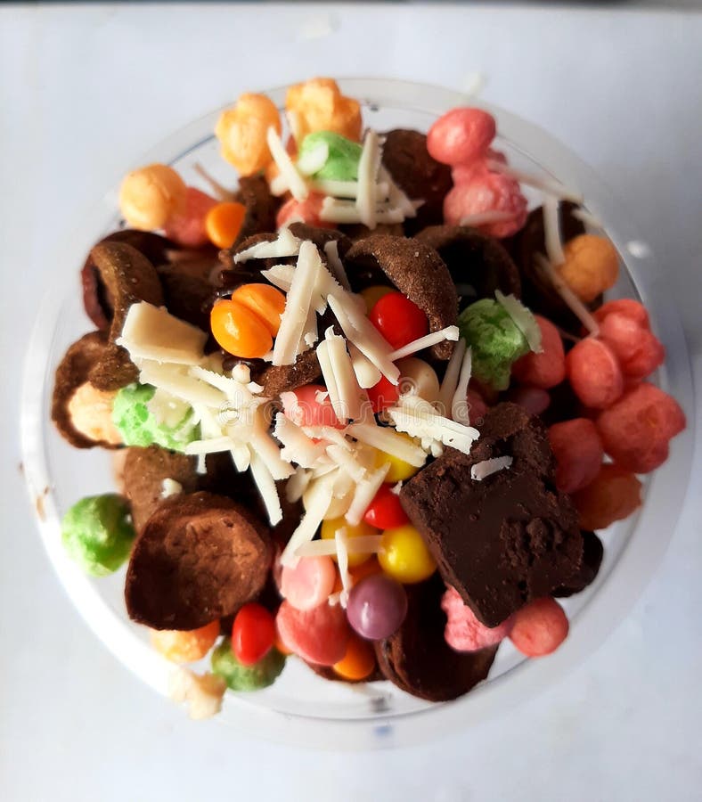 Pop Ice with full topping stock image. Image of dessert - 209344743