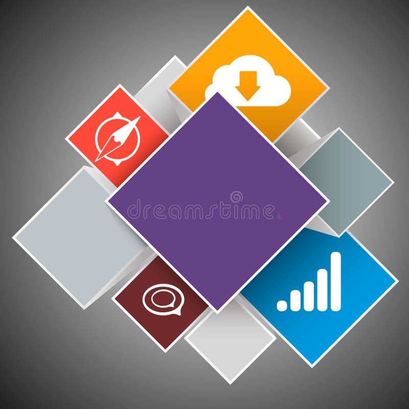 Pop Icon Set for Web Site with Space for Text Stock Vector ...