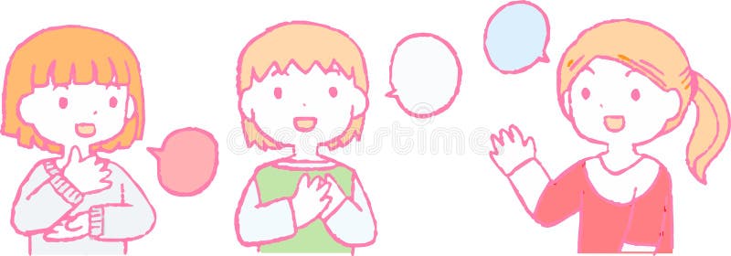 Pop Illustration of Cute People Having a Conversation Stock Vector ...