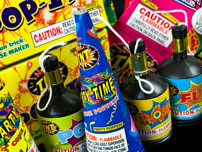 Pop Its and Party Poppers, Low Grade Fireworks Editorial Stock Image ...