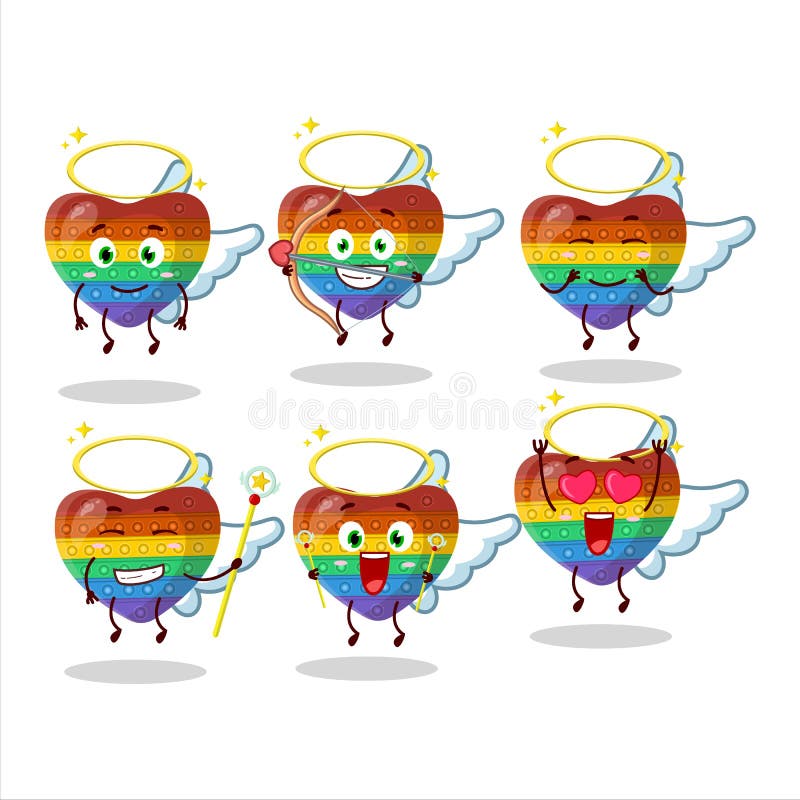 Pop It Love Cartoon Designs As A Cute Angel Character Stock