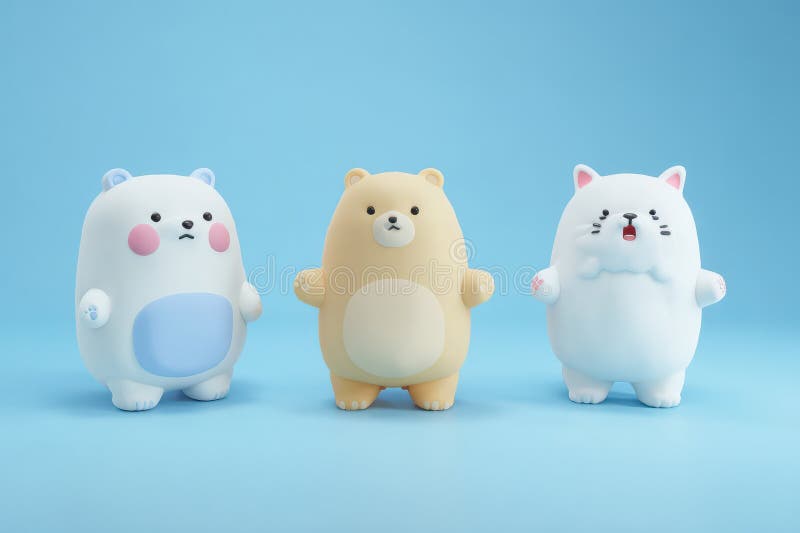 Pop Mart Blind Box Ip, Brown Bear Style, Round Body Stock Illustration ...