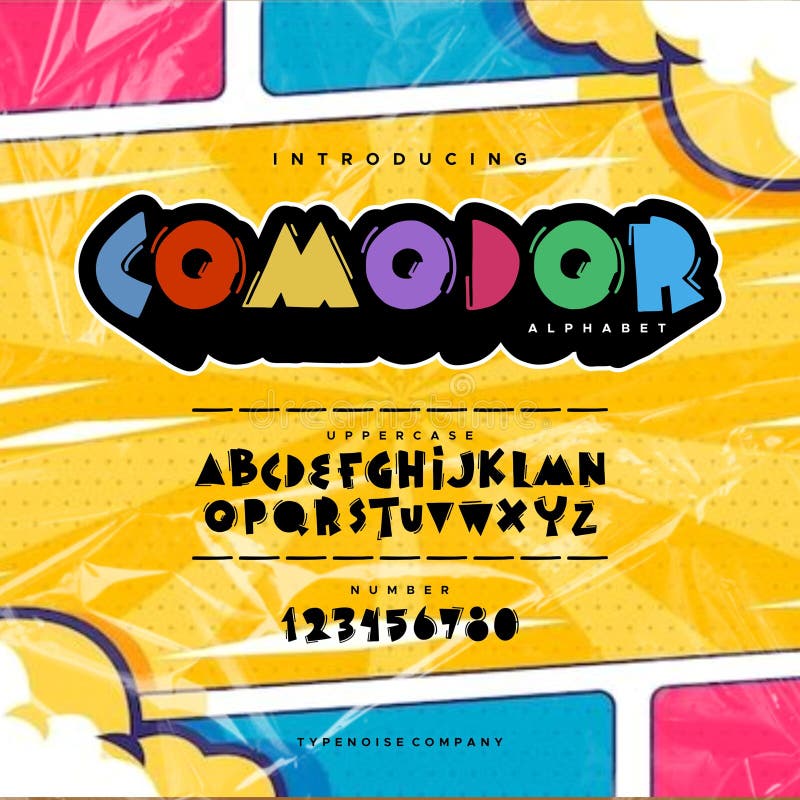 Pop Modern Cartoon Font Type. Vector Display Alphabet Stock ...