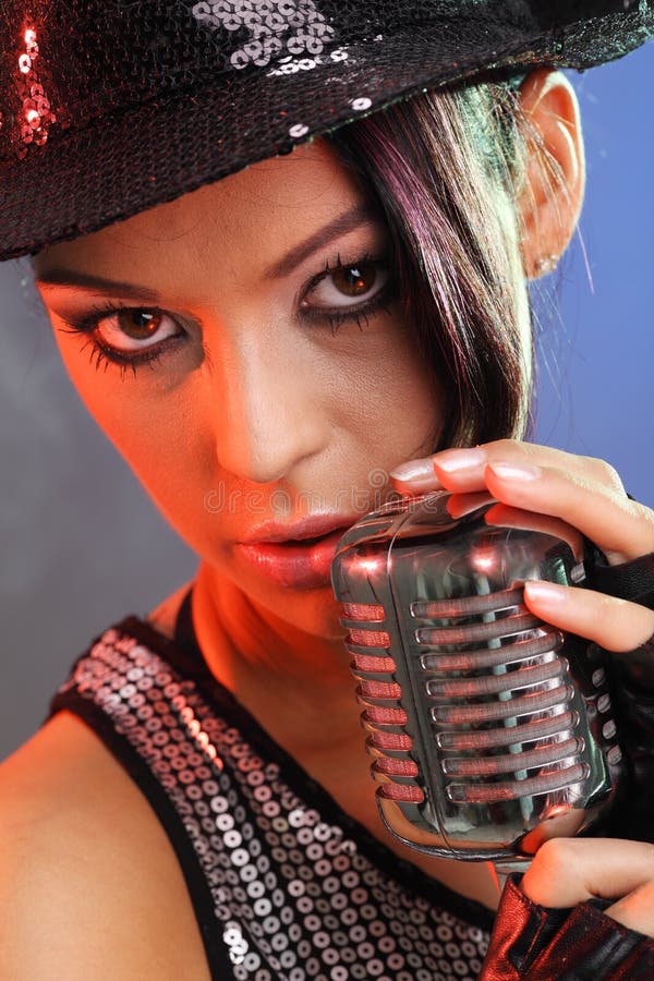 Pop music female singer stock image. Image of show, face - 11736269