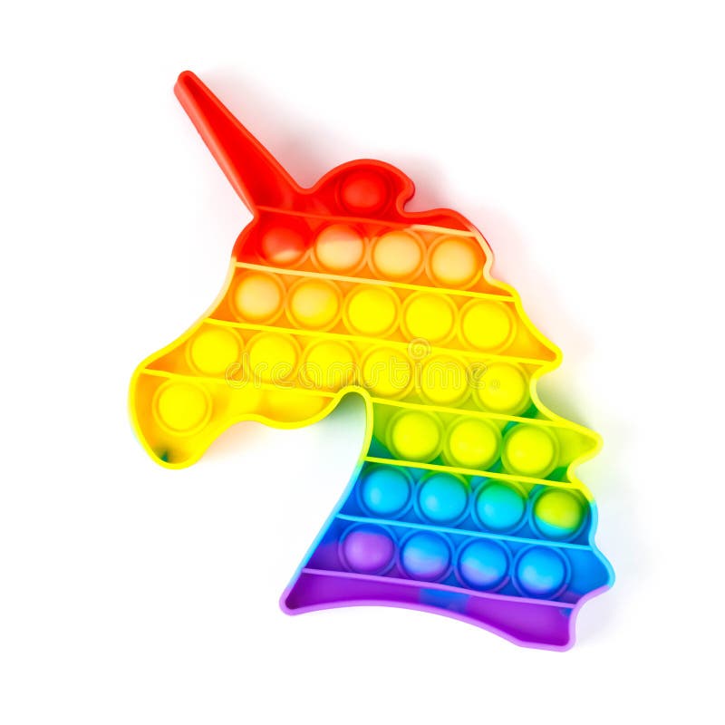 Pop it in the Shape of a Unicorn. Close Up Stock Image - Image of hand ...