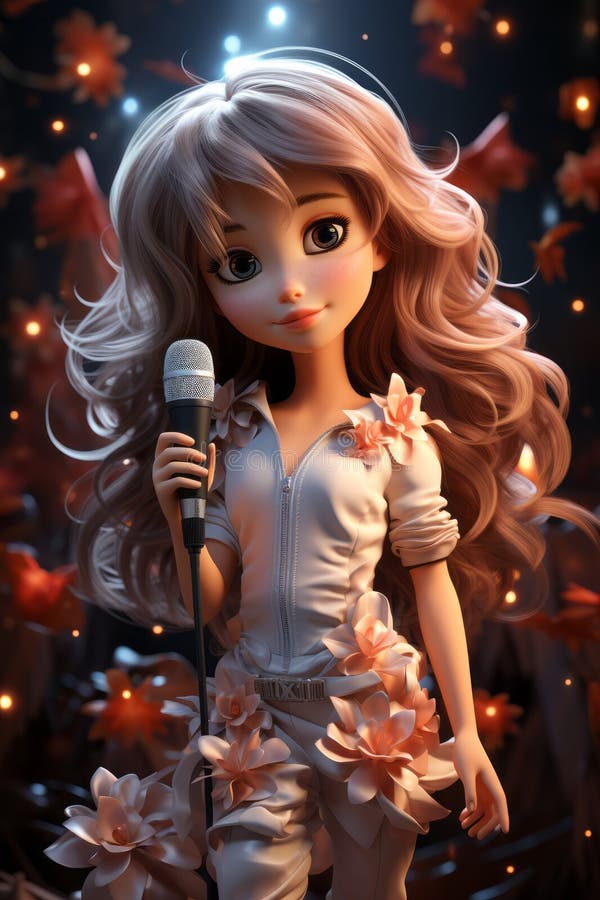 Pop Star Singer on Stage 3d Character Ai Generated Stock Illustration ...