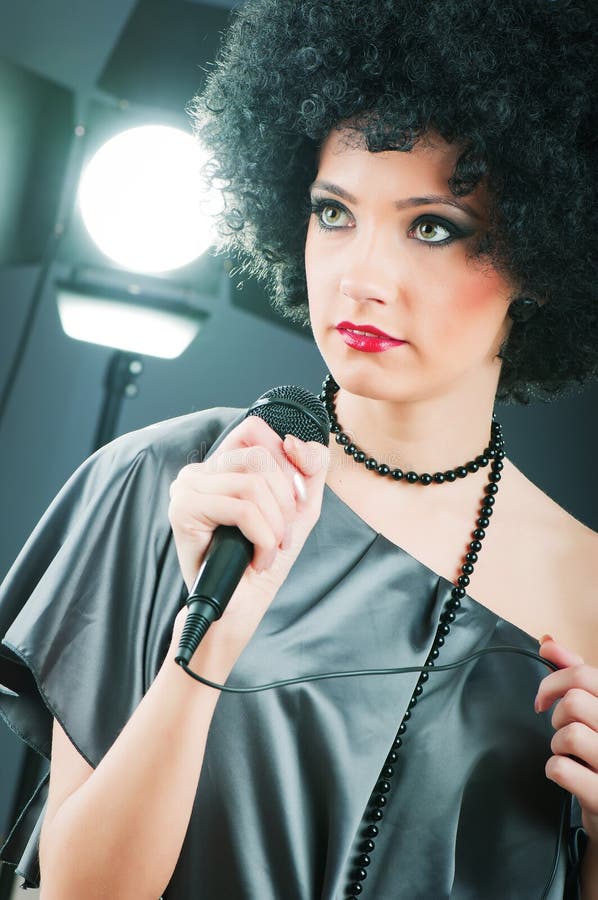 Pop star singing the song stock photo. Image of glamour - 18204064