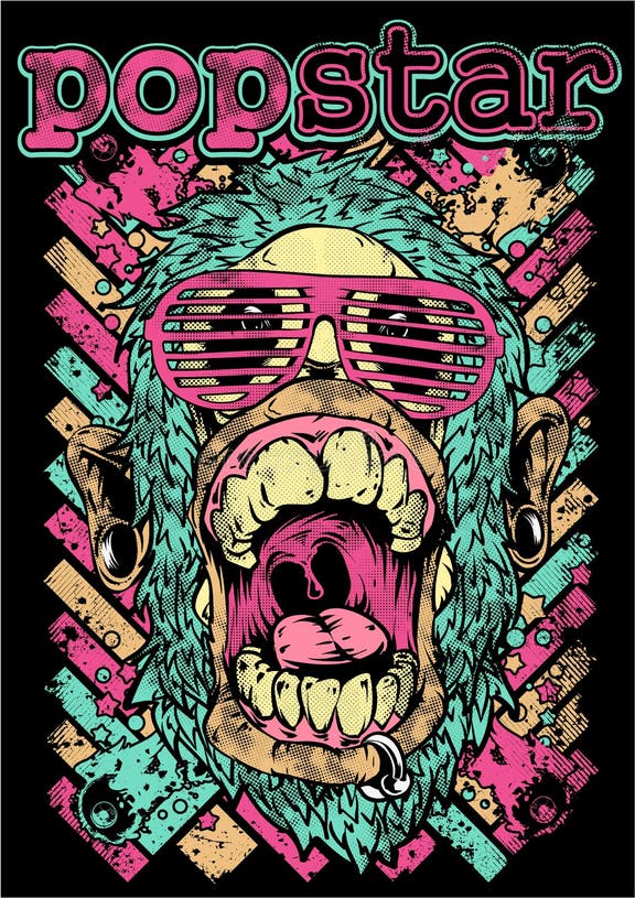 Pop star stock vector. Illustration of glasses, evil - 30811366