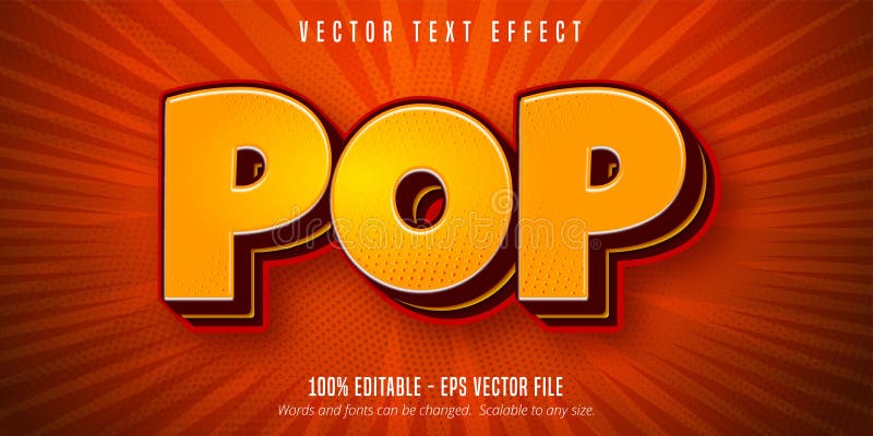 Pop Text, Pop Art Style Editable Text Effect Stock Vector ...