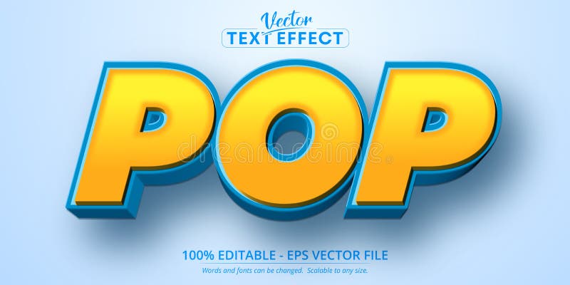 Pop Text, Cartoon Style Editable Text Effect Stock Illustration ...