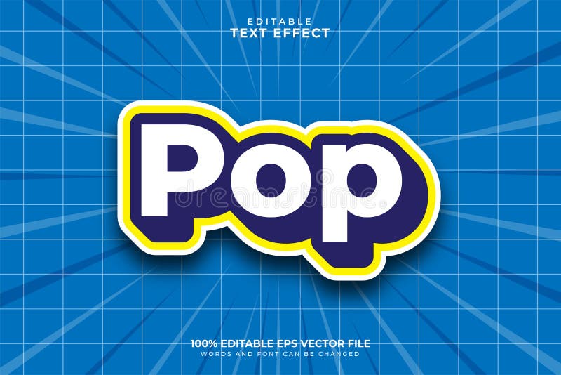 POP Text Effect, Editable Text Effect Stock Vector - Illustration of ...