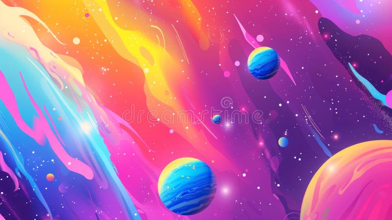 Pop Universe Illustration Background Stock Illustration - Illustration ...