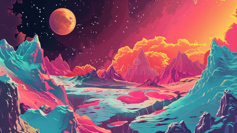 Pop Universe Illustration Background Stock Image - Image of style ...