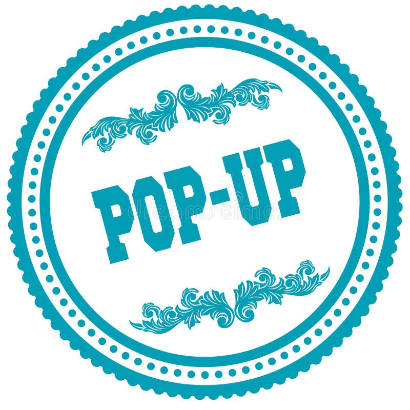 POP UP blue round stamp. stock illustration. Illustration of text ...