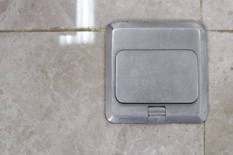Pop Up Floor Socket for Outlet Data Socket on Tile Floor Stock Photo ...