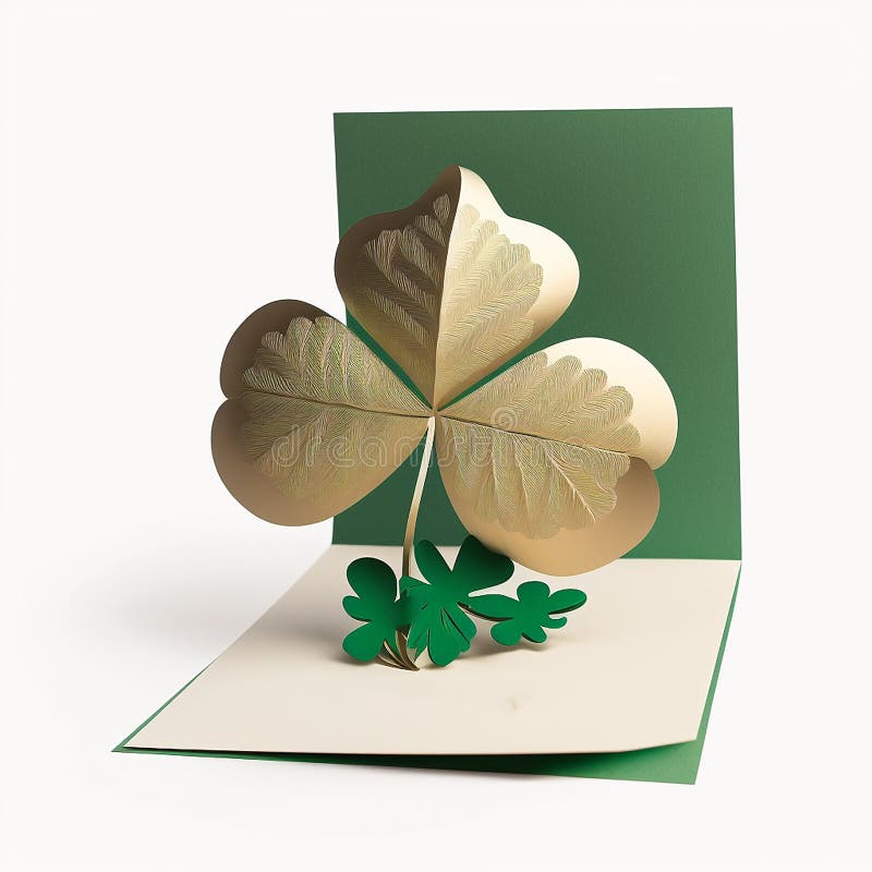 Pop Up Greeting Card of a Clover, Created by Generative Ai Stock ...